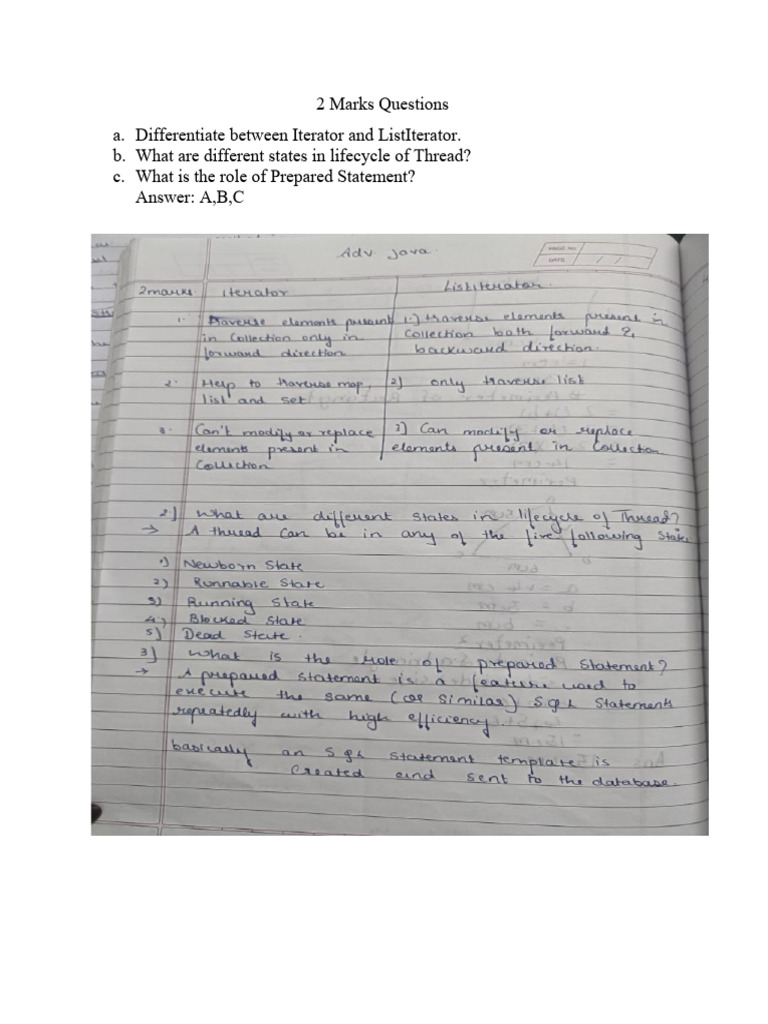JAVA Notes | PDF | Thread (Computing) | Software Development JAVA Notes | PDF | Thread (Computing) | Software Development
