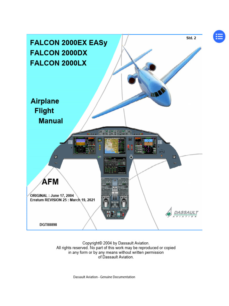 Falcon 2000ex Easy Falcon 2000Dx Falcon 2000Lx | PDF | Airplane ...