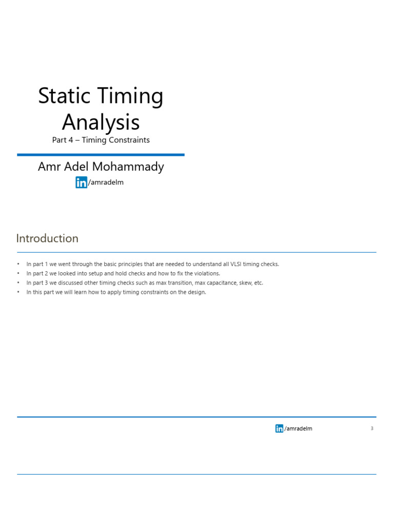 VLSI Static Timing Analysis Part 4 1719604589 | PDF | Computer Engineering | Electronics