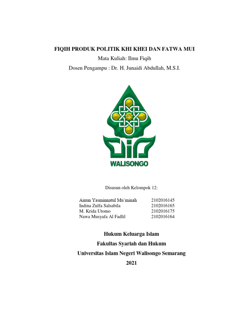 Kelompok 12 - KHI KHEI Fatwa MUI | PDF