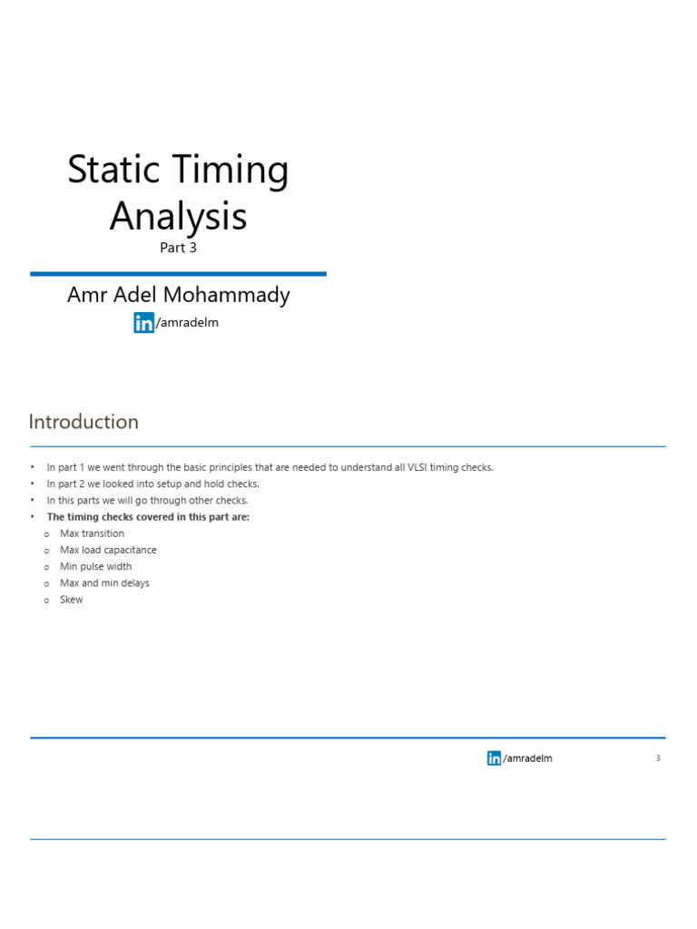 VLSI Static Timing Analysis Part 3 | PDF | Electrical Engineering | Electricity