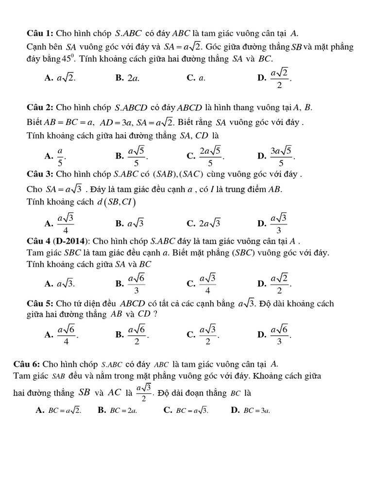 Đề Toán ôn tập thi THPT | PDF