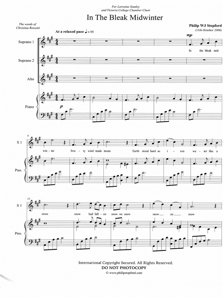 In The Bleak Midwinter | PDF