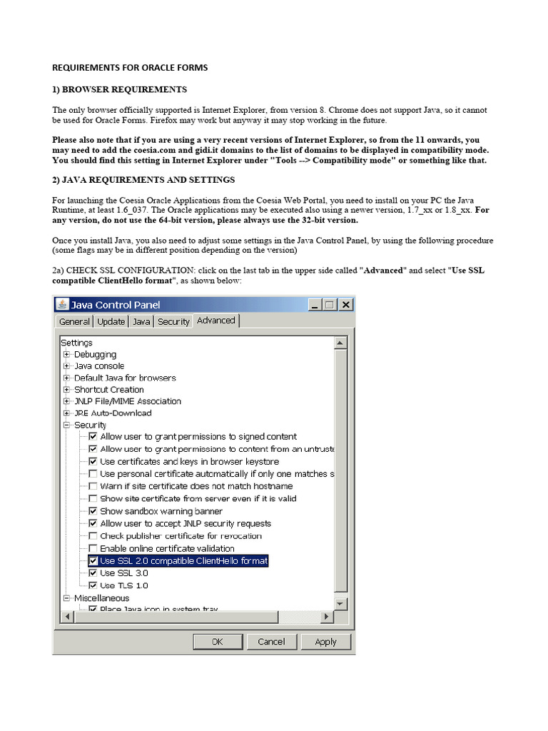 Oracle Forms Browser and Java Setup Guide | PDF | Internet Explorer ...