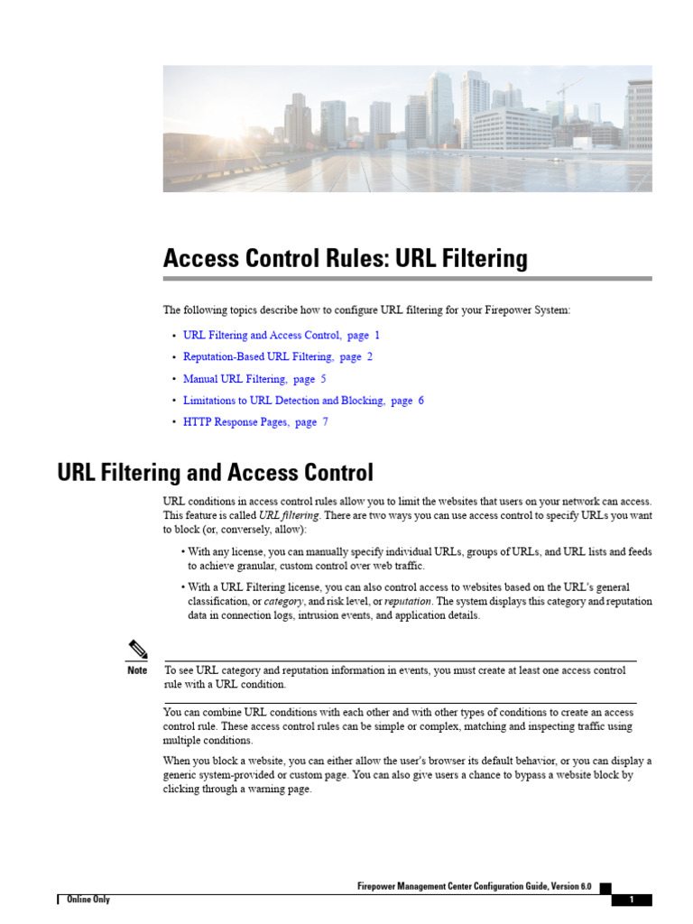 Access Control Rules URL Filtering | PDF | World Wide Web | Internet & Web