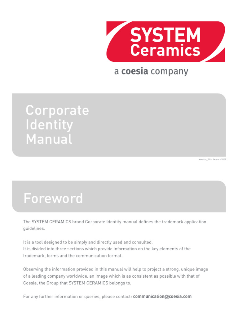 00-BRAND MANUAL - SYSTEM CERAMICS - EN - Red | PDF | Brand | Graphic Design