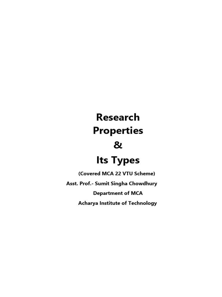 Module 1 - Research Properties and Its Types | PDF | Methodology ...