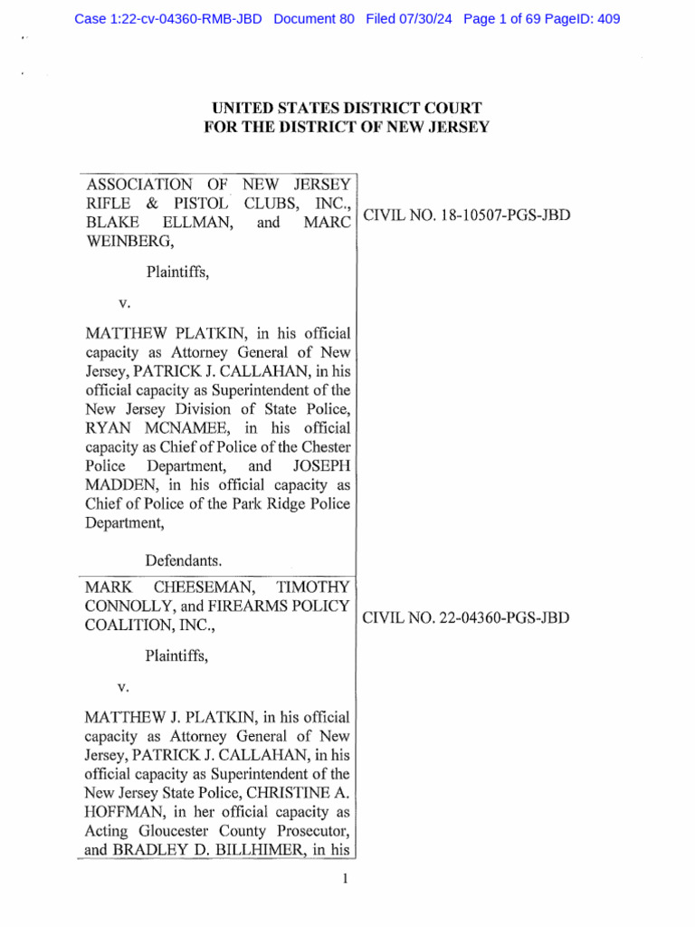 New Jersey Ar 15 Ban Unconstitutional | PDF | District Of Columbia V ...