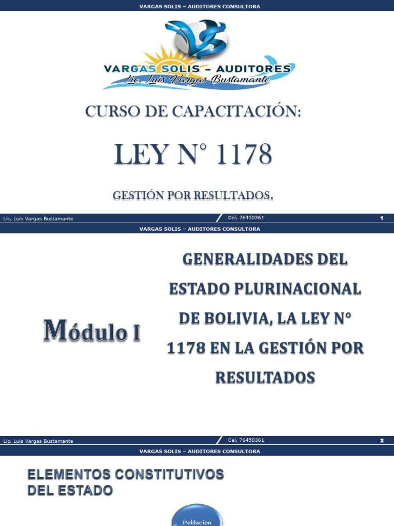 Presentaciones Luis 2020 Ley 1178 | PDF | Planificación | Ejecutivo ...