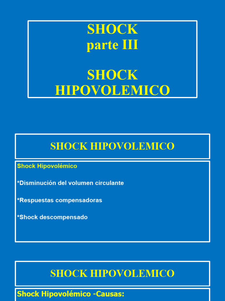 Shock Hipovolémico: Causas y Manejo | PDF | Causas de la muerte ...
