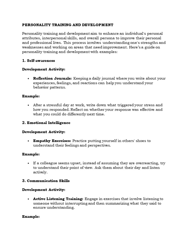 Feedback for Personality Development | PDF | Performance Appraisal ...