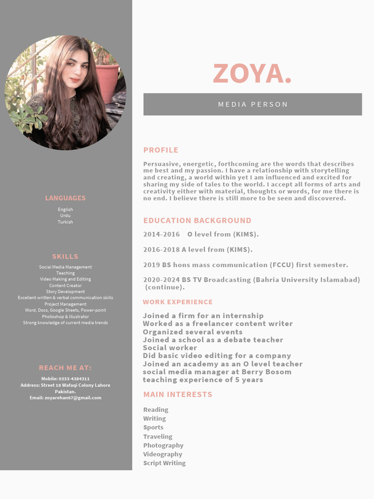 Zoya Cv.. | PDF | Human Communication | Communication