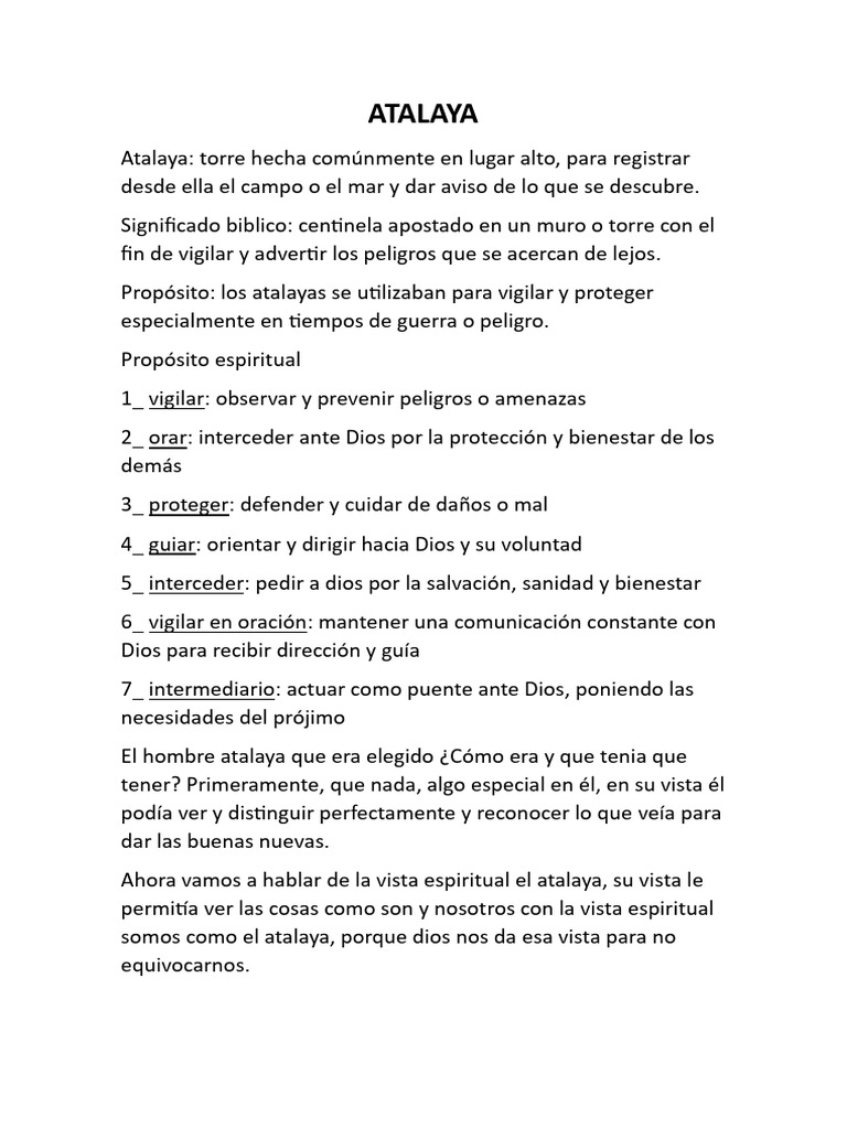 ATALAYA | PDF | Oración | Dios