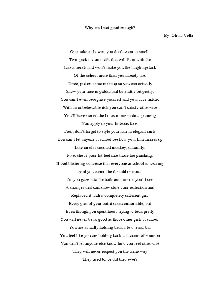 Why Am I Not Good Enough | PDF | Self-Improvement