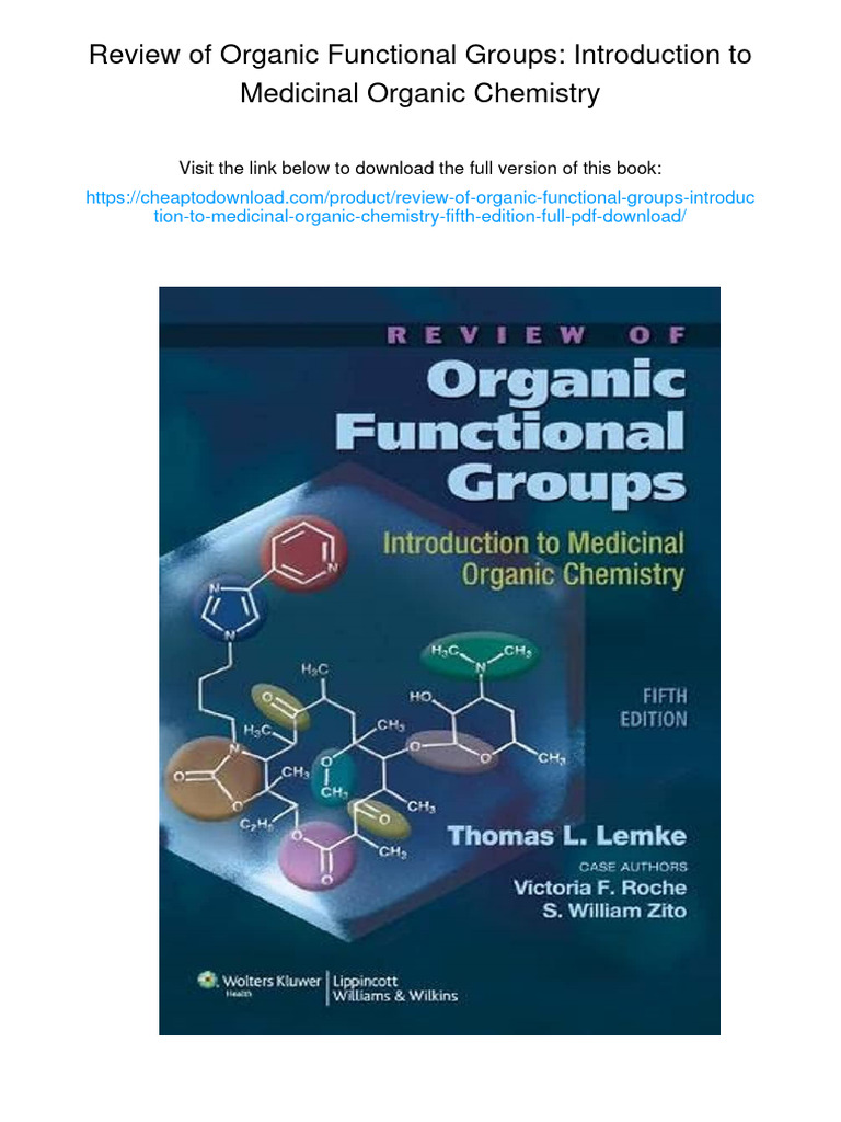 Review of Organic Functional Groups: Introduction To Medicinal Organic ...