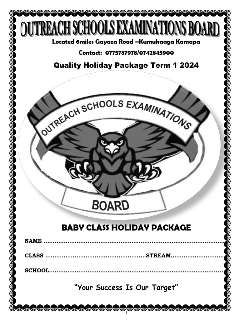 Baby Class Holiday Package Term 1 2024 | PDF | Language Arts ...