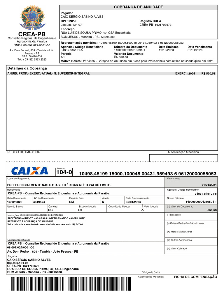 Boleto | PDF | Brasil | Bancos