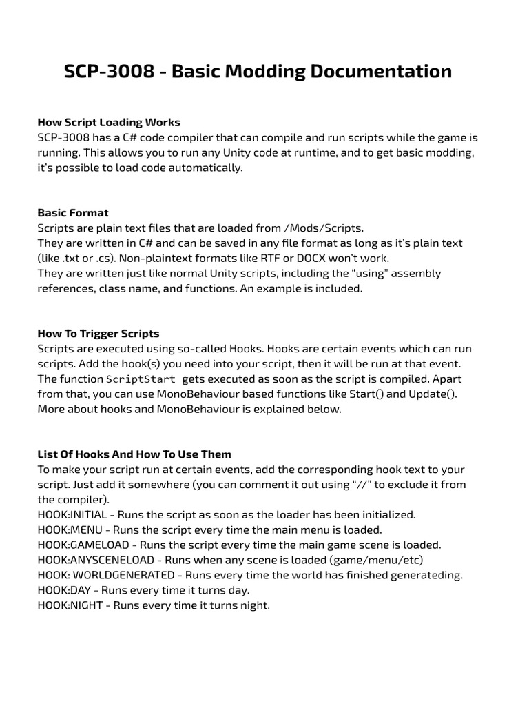 SCP-3008 Basic Modding Docs | PDF | Operating System Technology ...