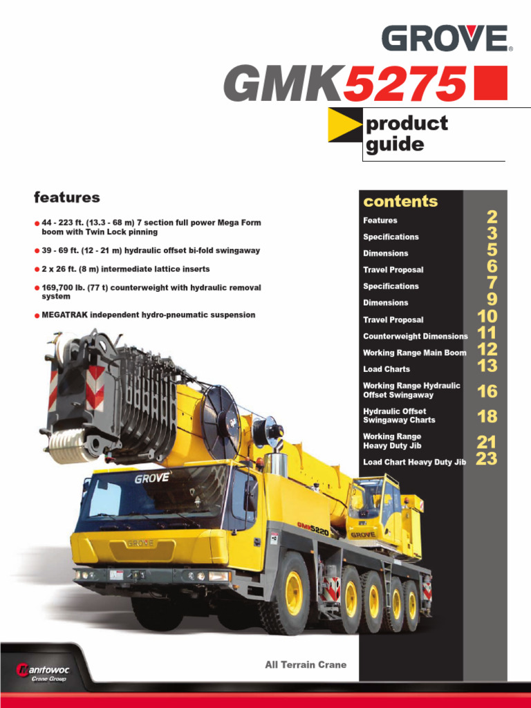 Grove GMK 5275 | PDF | Truck | Crane (Machine)