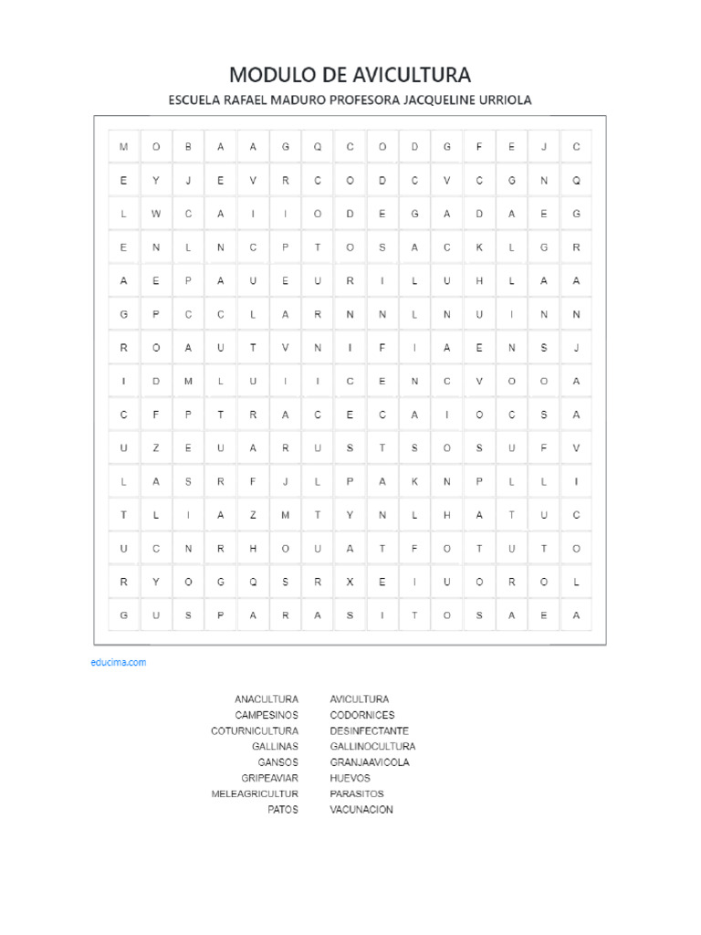 Sopa de Letras Agricultura | PDF