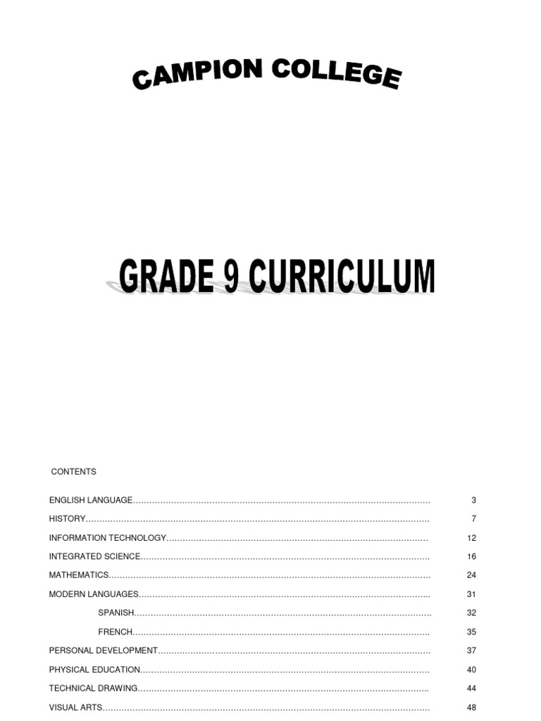 Grade9 Curriculum | PDF | Force | Atoms