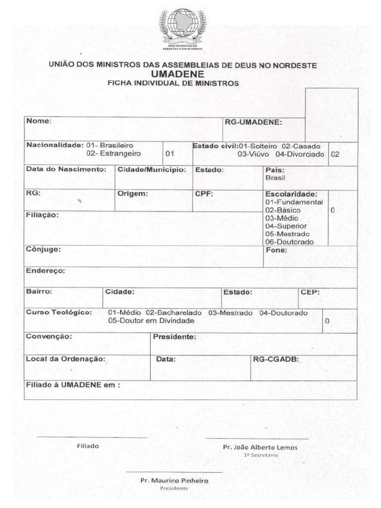 03 - Cimadec - Ficha Da Umadene | PDF