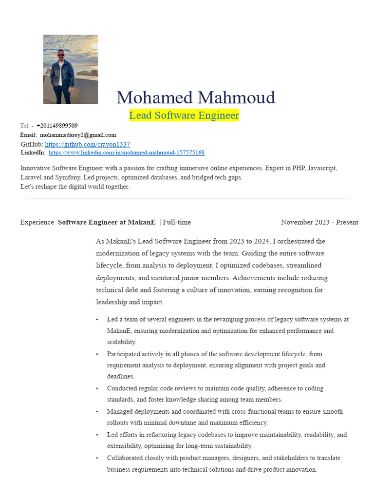 Mohamed Mahmoud Resume | PDF | Websites | Databases