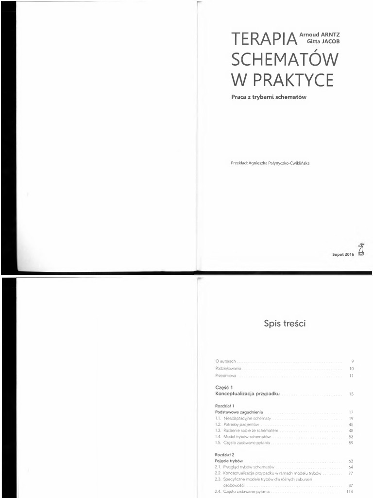 Arentz A., Jacob G. Terapia Schematów W Praktyce | PDF