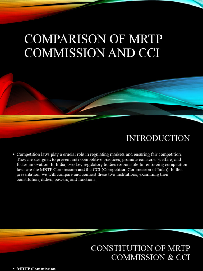 MRTP vs. CCI: Key Differences Explained | PDF | Monopoly | Business