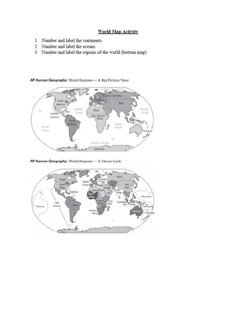World Map Activity | PDF