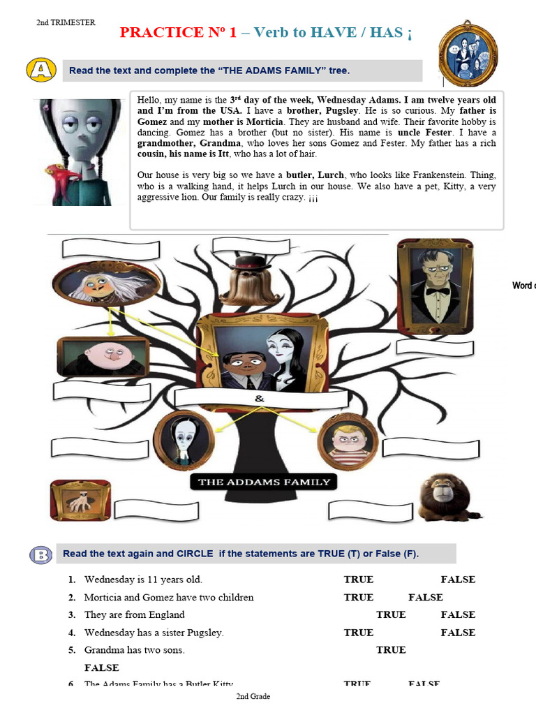 Practice 1 - Adams Family | PDF