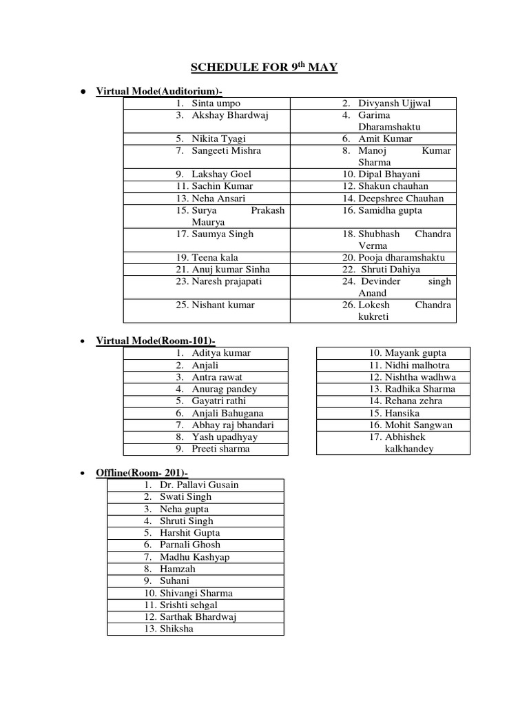 National Conference Schedule | PDF