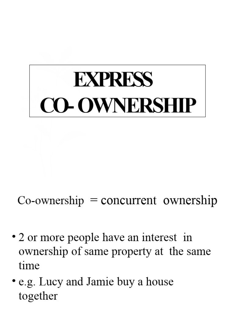 Express Co-Ownership Severance | PDF | Concurrent Estate | Leasehold Estate