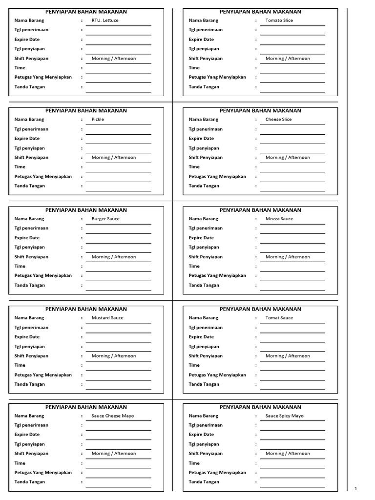Master Label Penyiapan Ver 1.1 | PDF