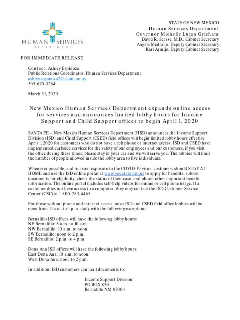 New Mexico HSD Expands Online Services | PDF