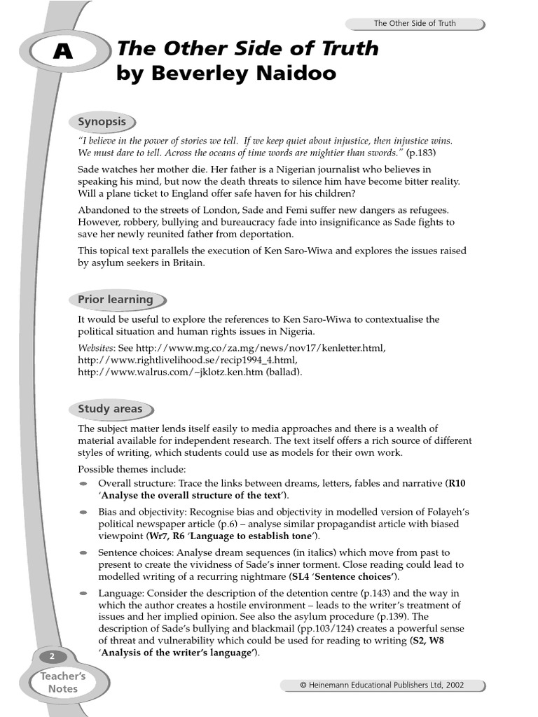 The Other Side of Truth Pearson | PDF