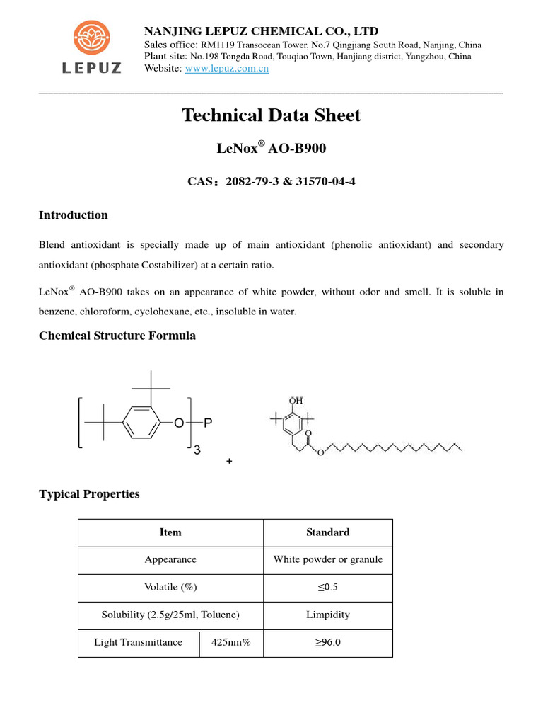 TDS Ao-B900 | PDF | Copolymer | Polyurethane
