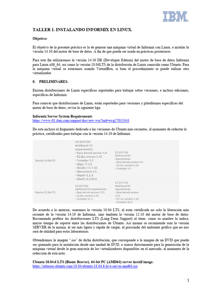 Instalación de Informix 14.10 en Linux | PDF | Contraseña | Dirección IP