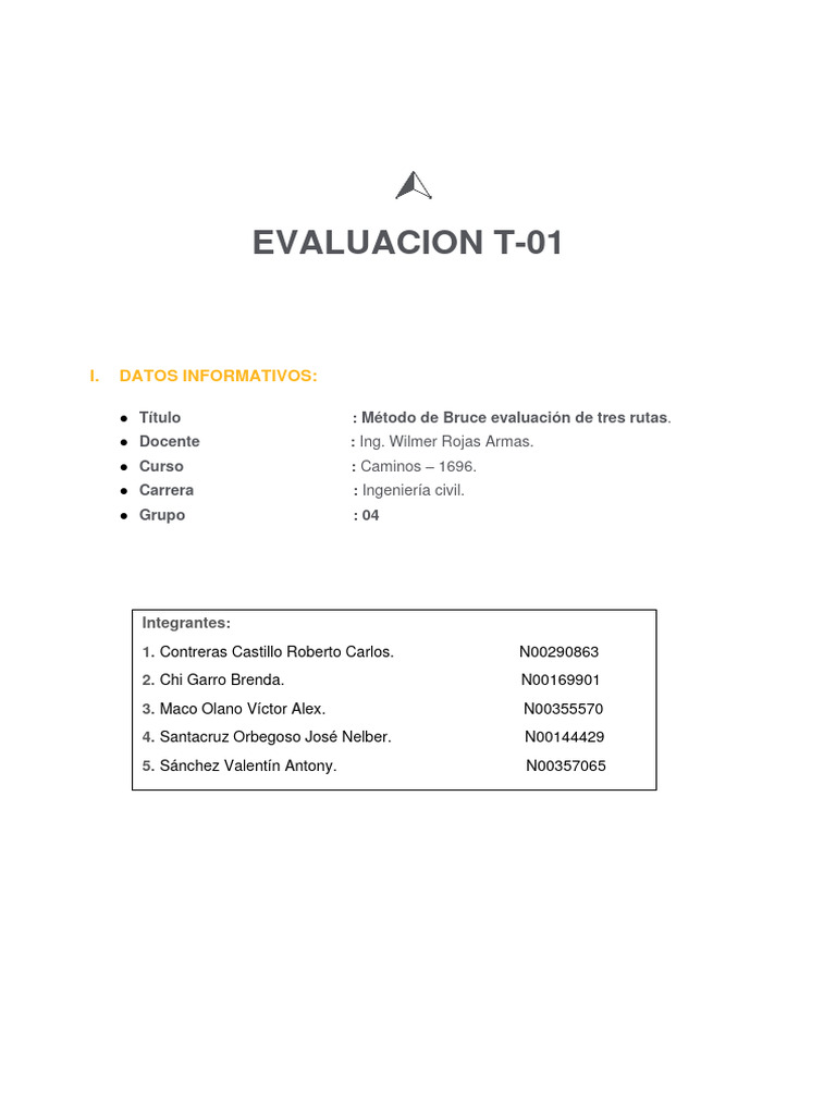 Evaluacion T-01 Metodo de Bruce | PDF