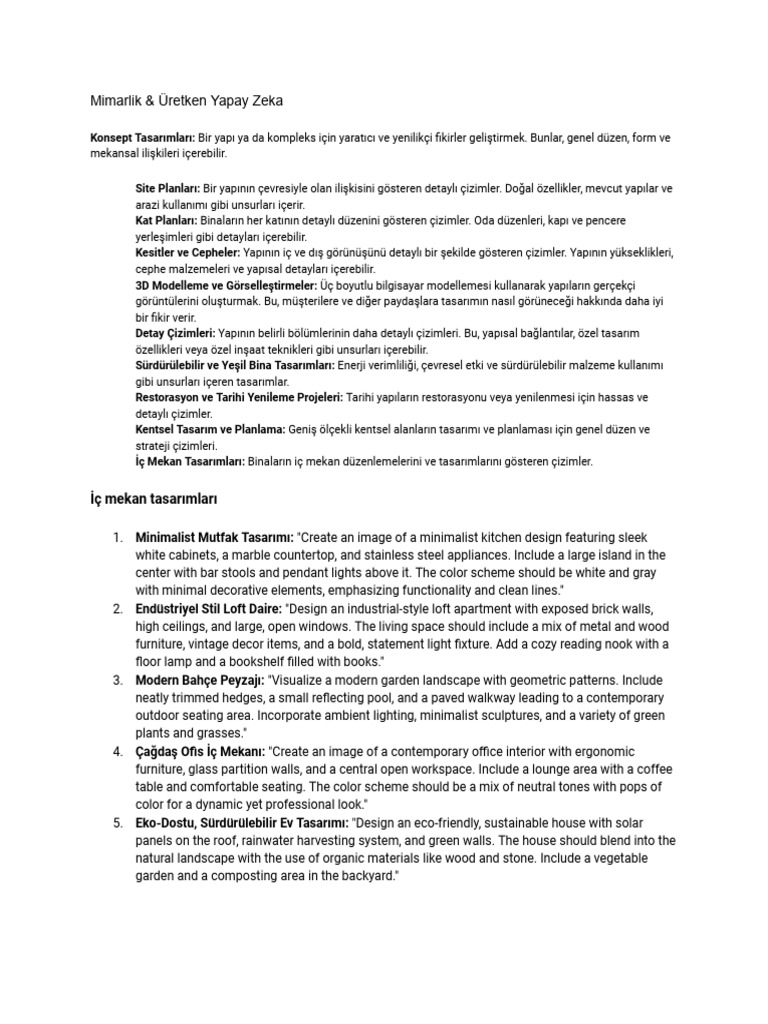 Mimarlik & Üretken Yapay Zeka | PDF | Paintings | Furniture