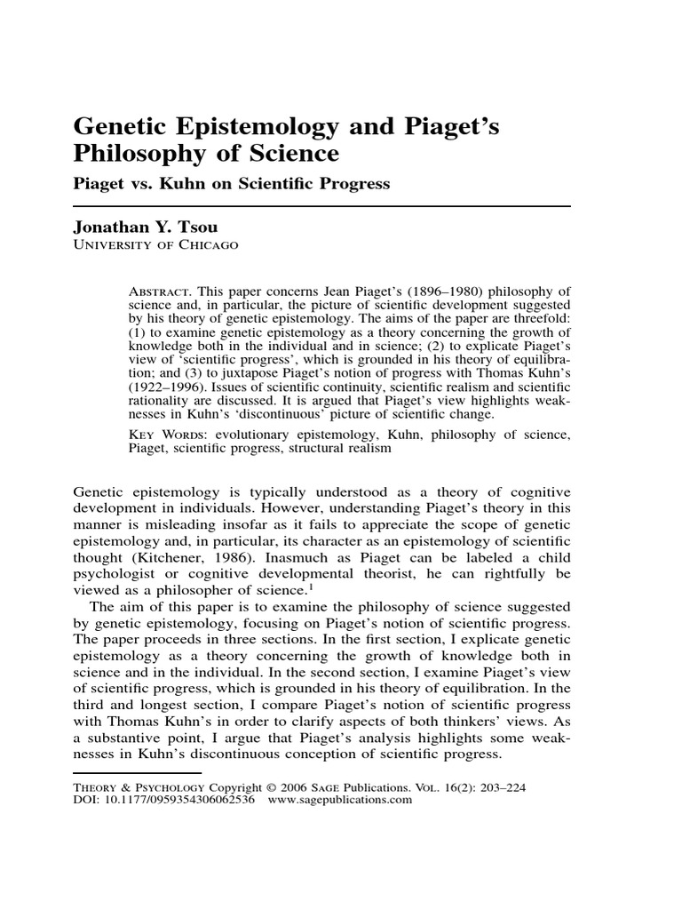 Tsou (2006) Genetic Epistemology and Piaget's Philosophy of Science ...