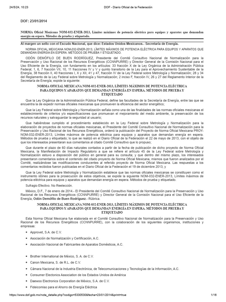 Nom 032 | PDF | Televisión | Ingenieria Eléctrica