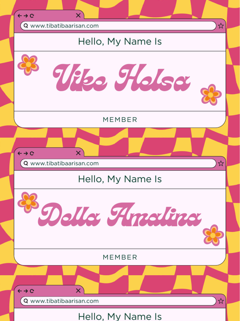 Pink Retro UI Display Style Name Tag PDF | PDF