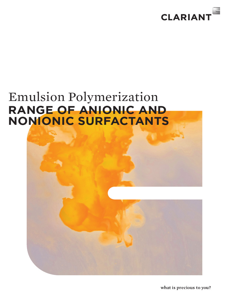 Clariant Brochure Emulsion Polymerization Range of Surfactants EN | PDF ...