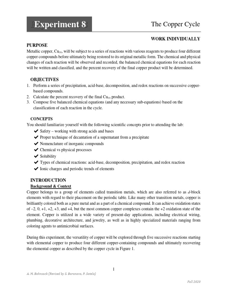 Copper Cycle: Reactions & Recovery | PDF | Redox | Chemical Reactions