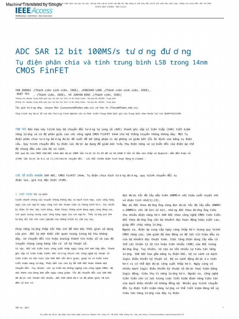 A 12-Bit 100MSs SAR ADC With Equivalent Split-Capa | PDF