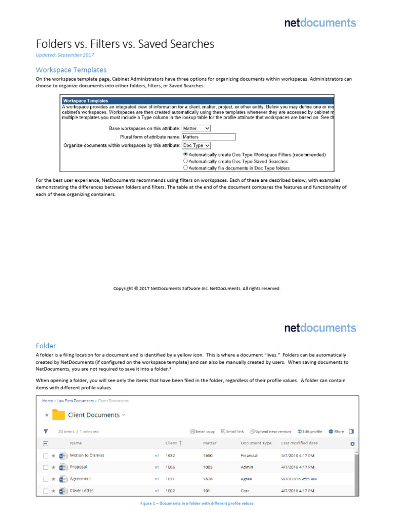 Folders Vs Filters Vs Saved Searches Comparison | PDF | Icon (Computing ...