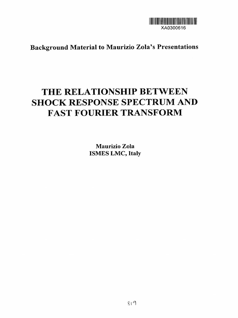 The Relationship Between Shock Response Spectrum and Fast Fourier ...