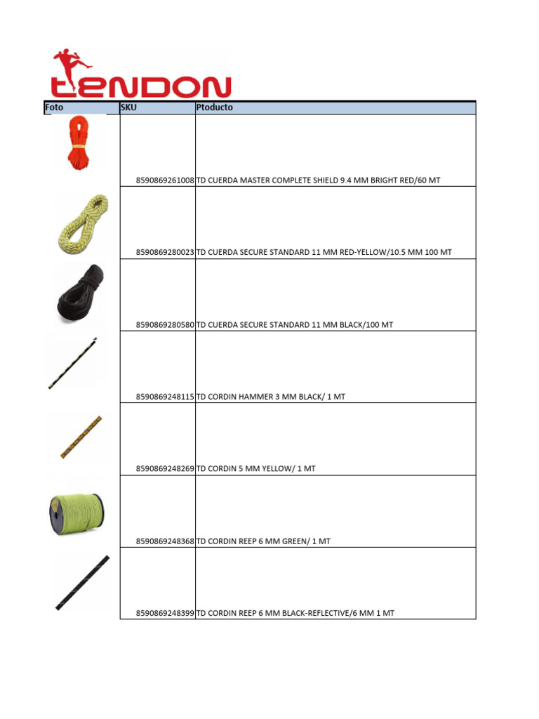 Catalogo Tendon | PDF