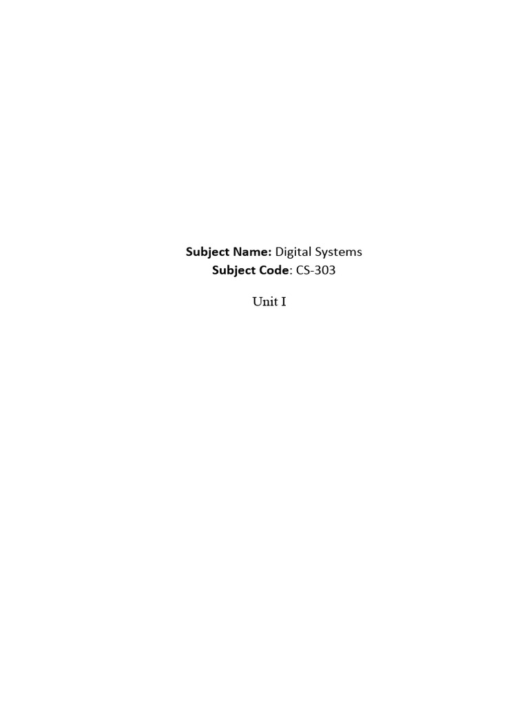 Unit 1 - Digital System | PDF | Binary Coded Decimal | Ebcdic